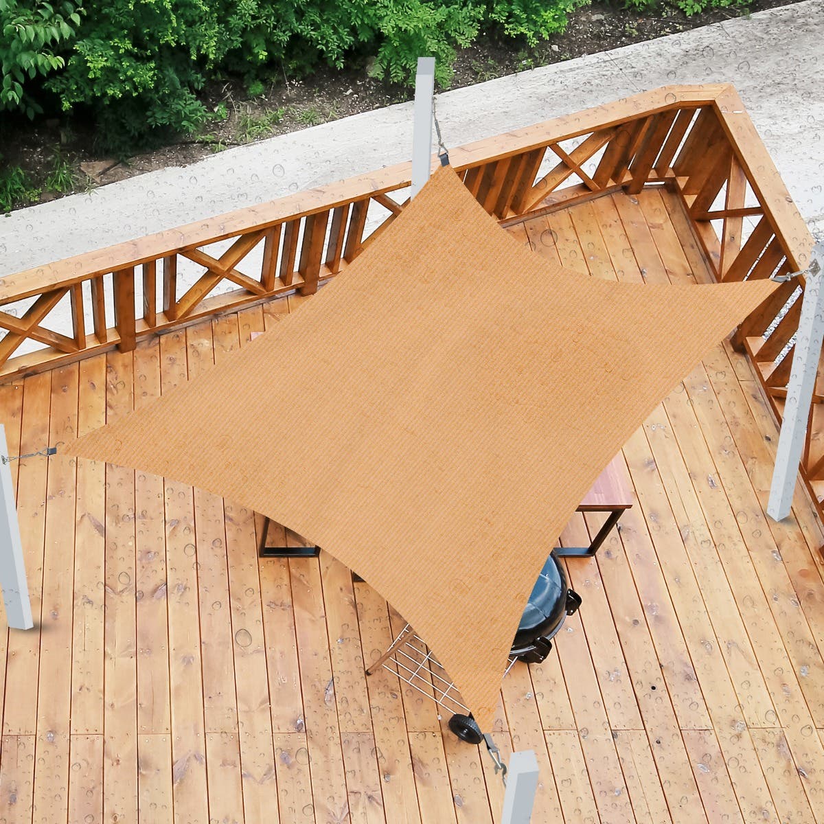 Waterproof Four-Sided Sun Shade Sail | Covers & All