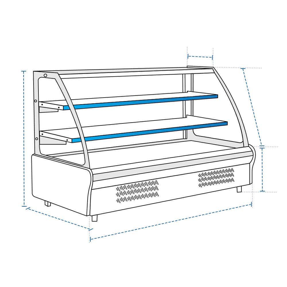 Curved Refrigerated Display Case Custom Covers at 20% Today | Covers & All